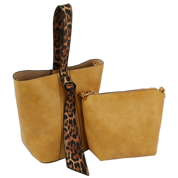 Bags | Leopard Bucket 2in1 Satchel | Poshmark